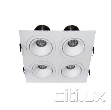 Coxy 40W LED Downlights Square Frame Quadruple